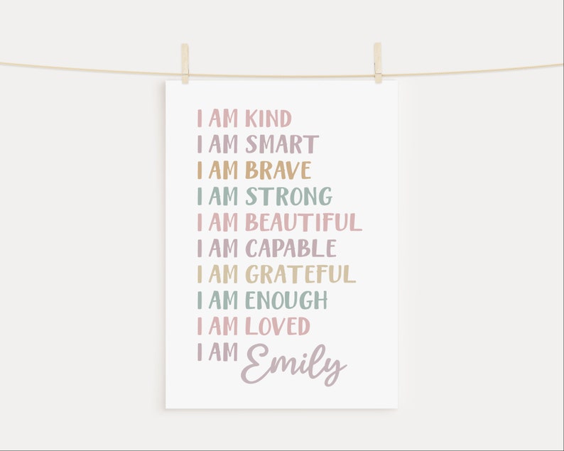 Affirmations Poster for Kids Positive Affirmations Wall Art - Etsy