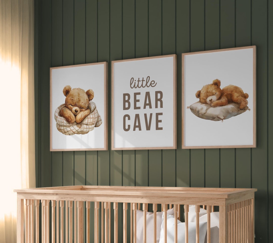 Bear Nursery Wall Art Set of 3 Prints Bear Nursery Decor Teddy Bear ...