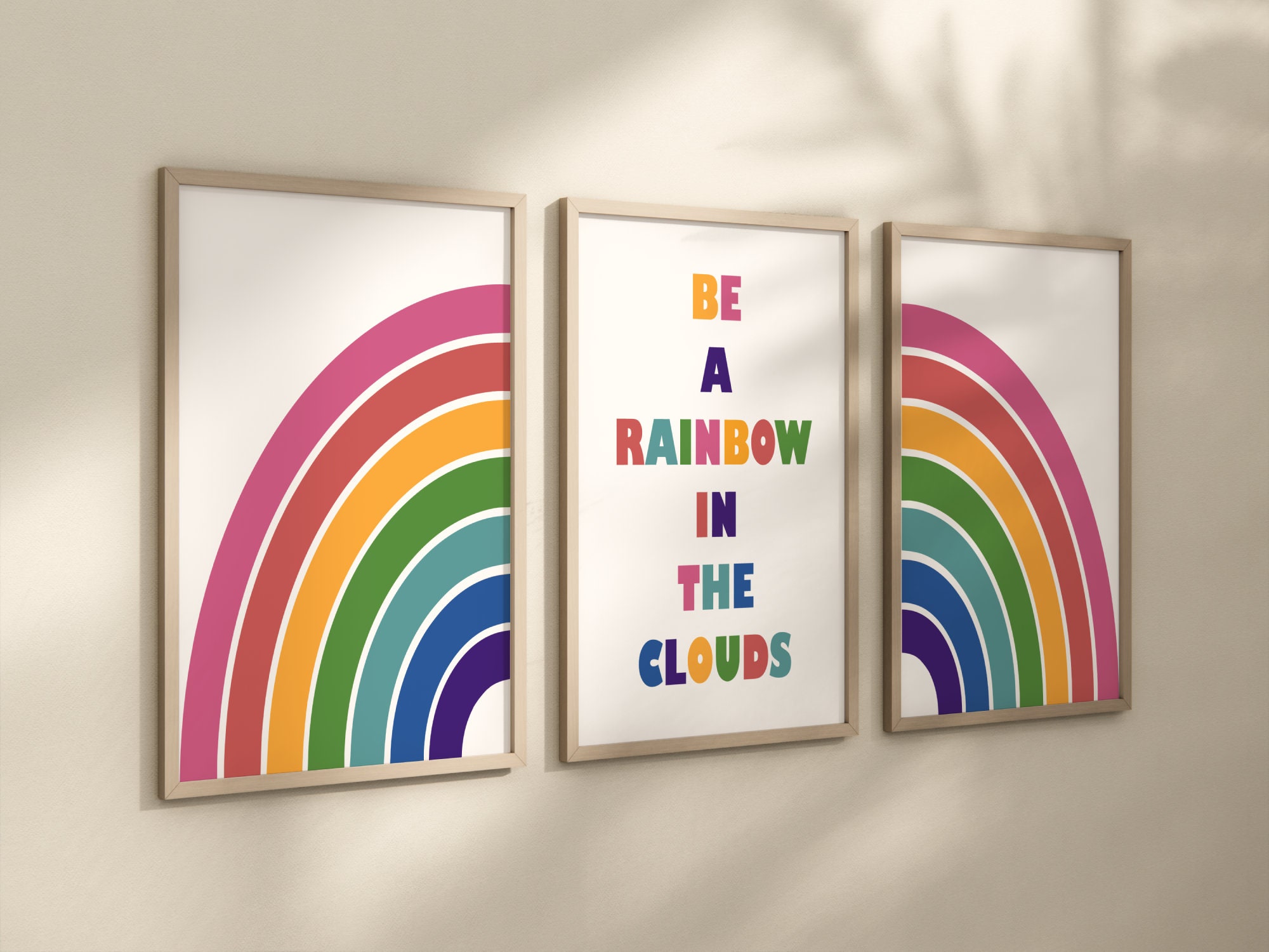 Be a Rainbow in the Clouds Wall Art Kids Room Prints Playroom - Etsy