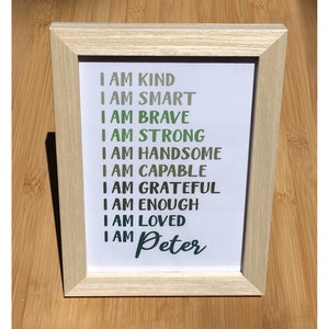 Personalized Affirmations Print Wall Art Boy Room Prints Boys Wall ...