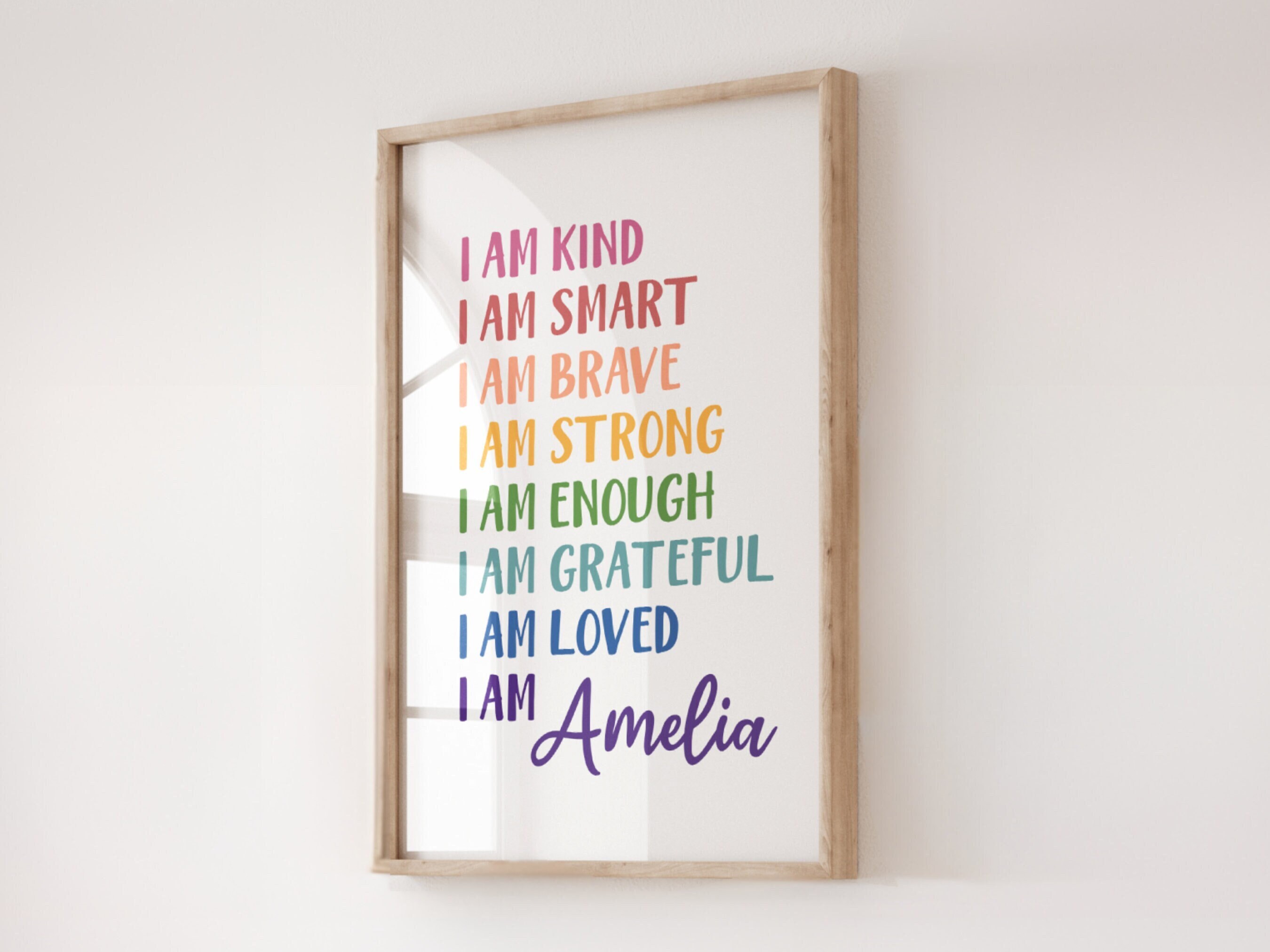 Personalized Affirmations for Kids, Custom Name Affirmations Print ...