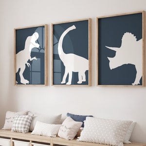 Sage Green Dinosaur Nursery Decor Set of 3 Prints Dino Poster Dinosaur ...