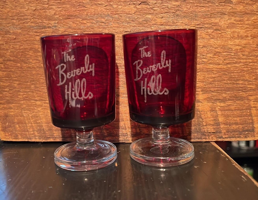 The Beverly Hills Hotel California Ruby Red Shot Glasses - Etsy