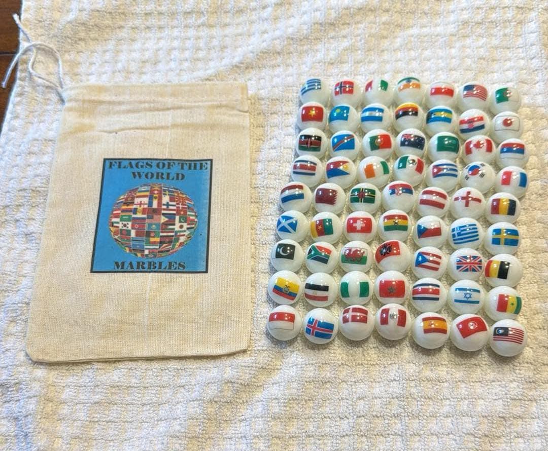 Flags of the World 5/8 Size Marbles and Pouch - Etsy Canada