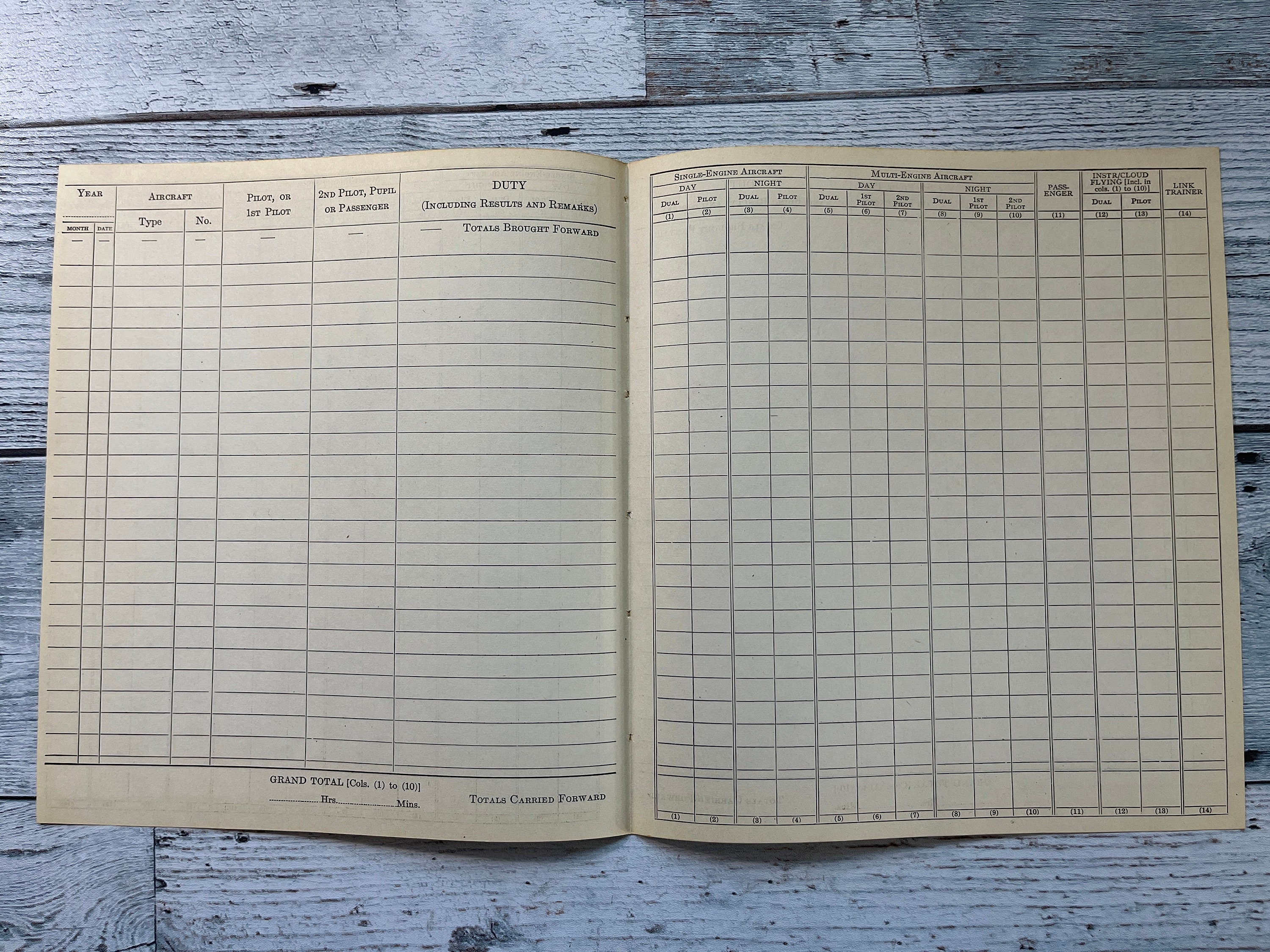 Scrapbooking Paper Pilot Training Flight Log Vintage Aviation ...