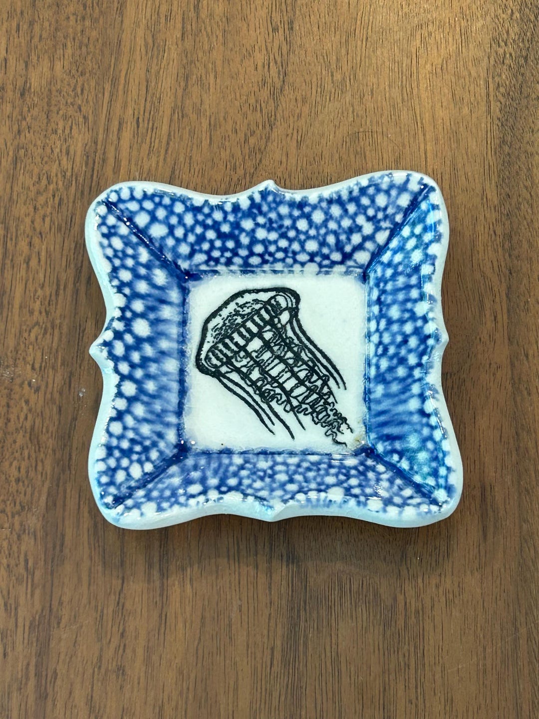 Handmade Ceramic Dish With Jellyfish and Blue Bubbles - Etsy