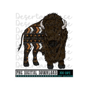 ORIGINAL CREATOR* Aztec Buffalo PNG Digital Download| Western | Western ...