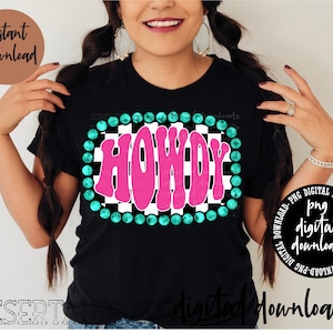ORIGINAL CREATOR* Pink Howdy Turquoise Frame PNG Digital Download ...