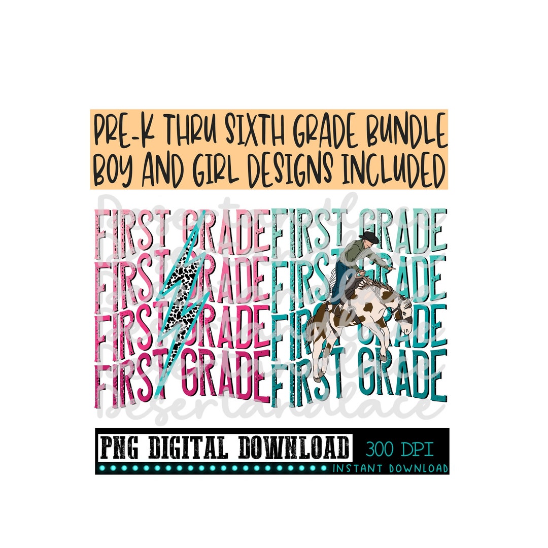 UPDATED** Western Grade School 16 PNG Digital Download Bundle. Pre-k ...