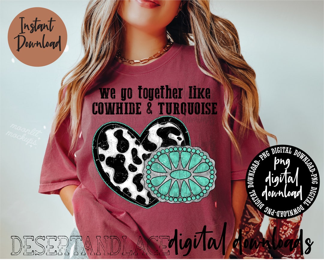 ORIGINAL CREATOR* Like Cowhide and Turquoise PNG Digital Download ...