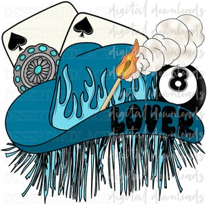 ORIGINAL CREATOR* Cowboy Lover PNG Digital Download | Flame Cowboy Hat ...
