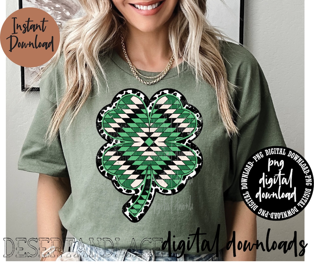 ORIGINAL CREATOR* Aztec Cowhide Shamrock PNG Digital Download | Western ...