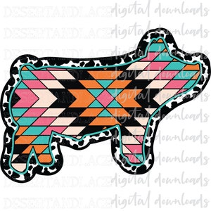 ORIGINAL CREATOR* Aztec Cowhide Pig V2 PNG Digital Download | Western ...
