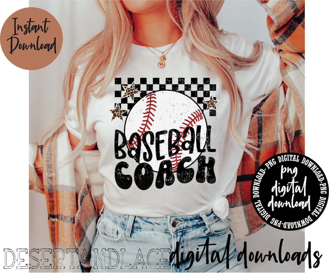 ORIGINAL CREATOR* Baseball Coach PNG Digital Download (distressed ...