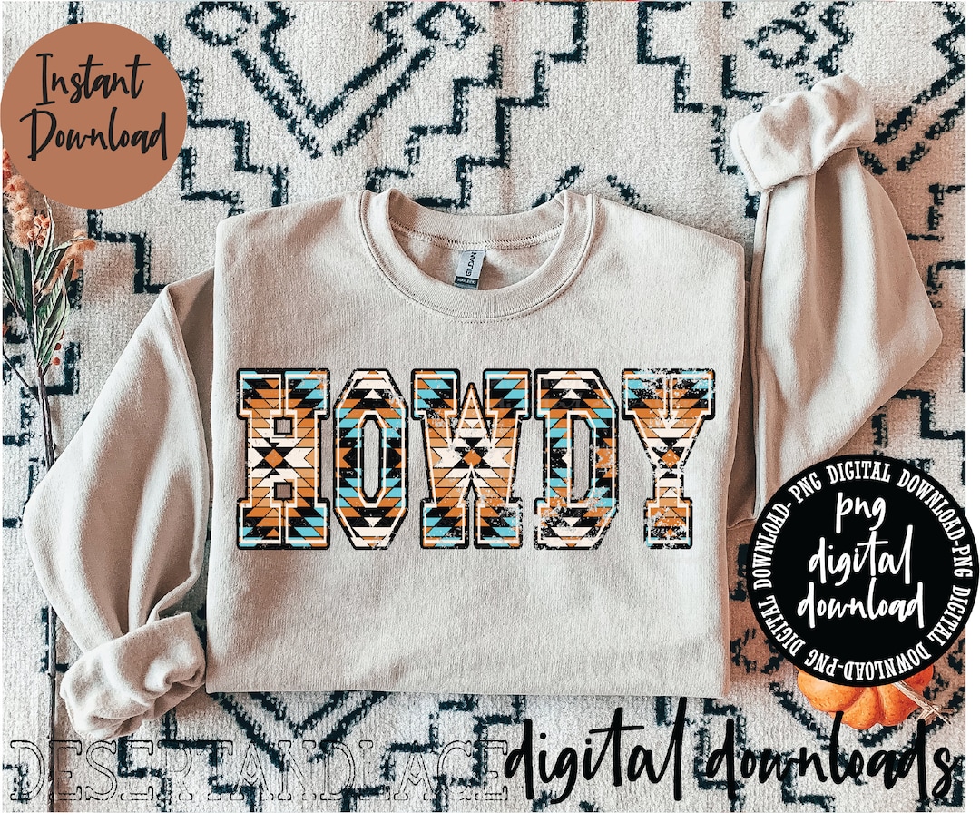 ORIGINAL CREATOR* Distressed Aztec Howdy PNG Digital Download | Western ...