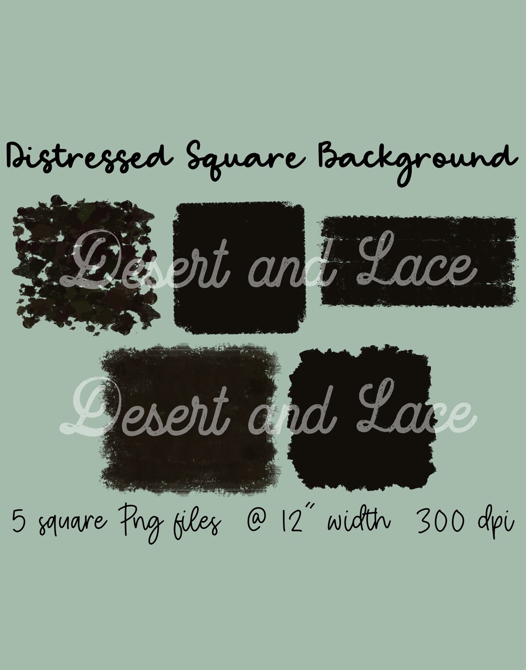 Distressed Square PNG Files for Procreate - Etsy