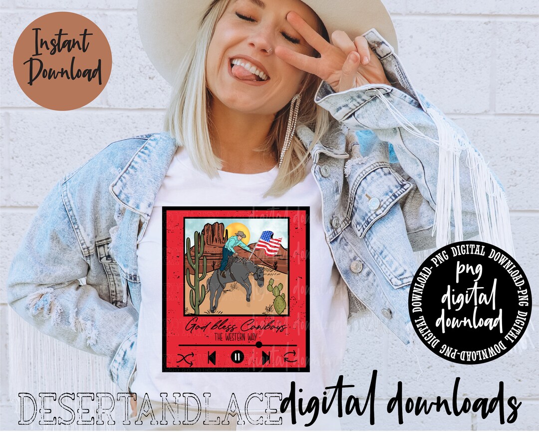 ORIGINAL CREATOR* God Bless Cowboys Ipod PNG Digital Download| Western ...