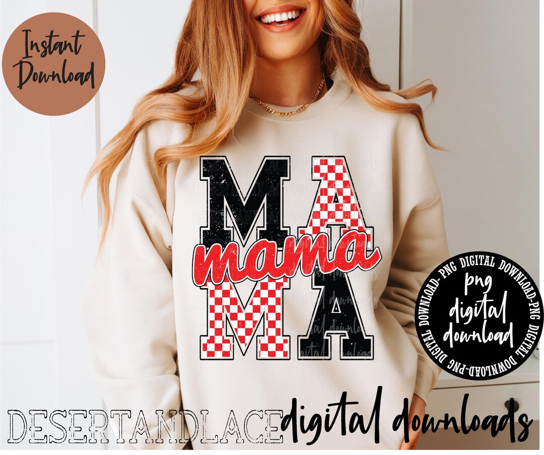ORIGINAL CREATOR* Stacked Checkered Mama Red and Black PNG Digital ...