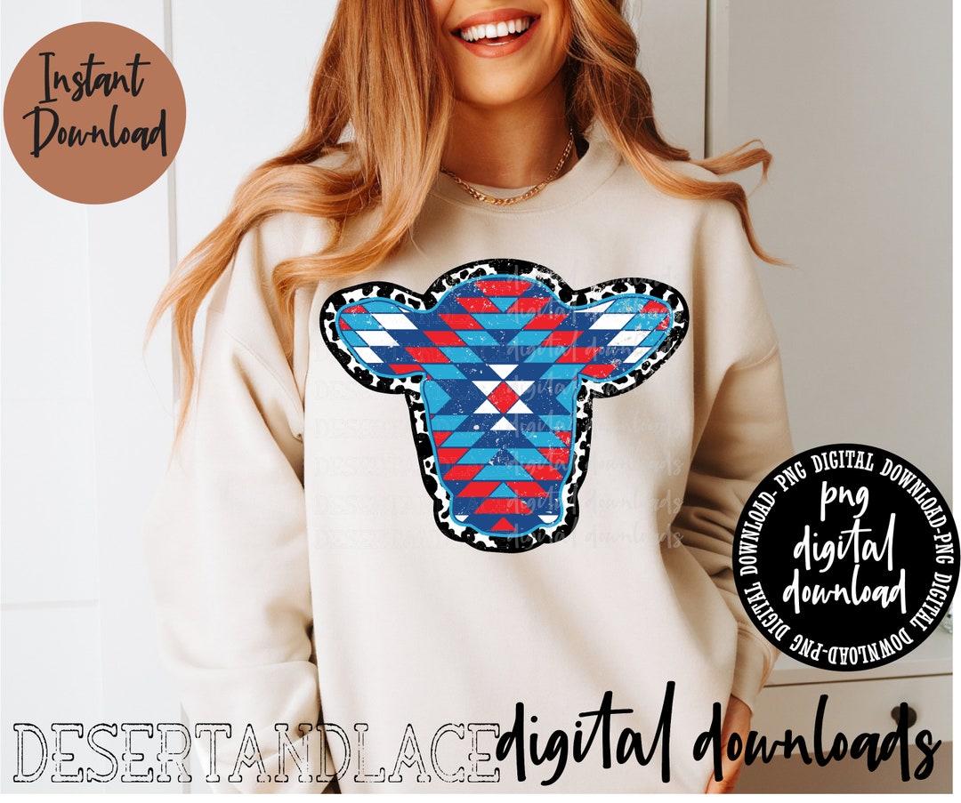 ORIGINAL CREATOR* Aztec America Cowhide Cowhead PNG Digital Download ...