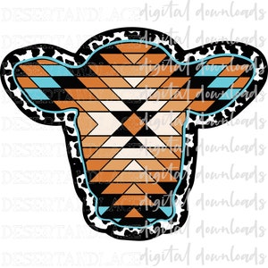 ORIGINAL CREATOR* Aztec Cowhide Cowhead PNG Digital Download | Western ...