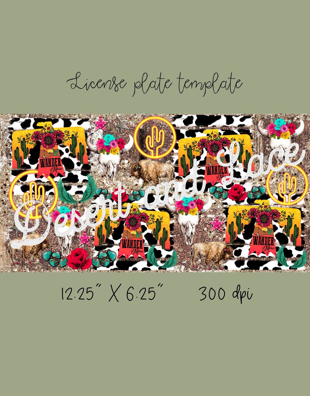 License Plate DIGITAL PNG.. Funky Western - Etsy