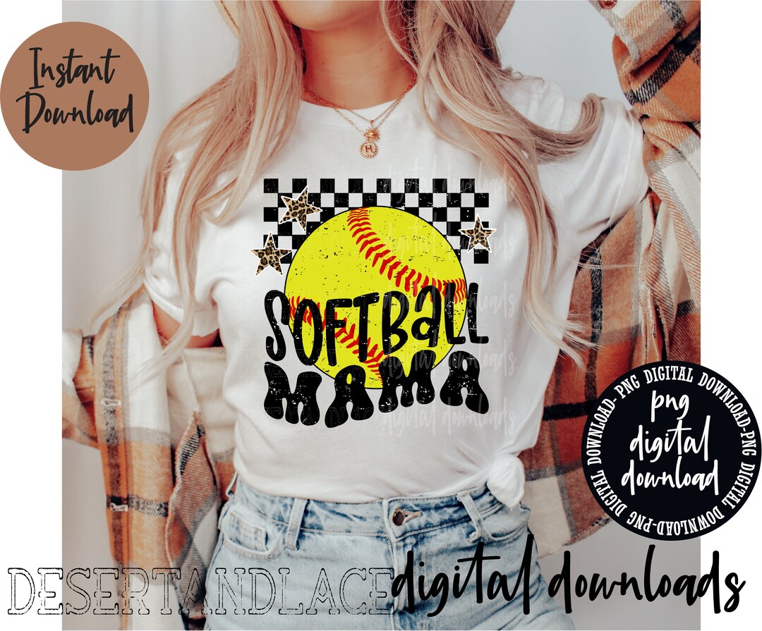 ORIGINAL CREATOR* Softball Mama PNG Digital Download (distressed ...