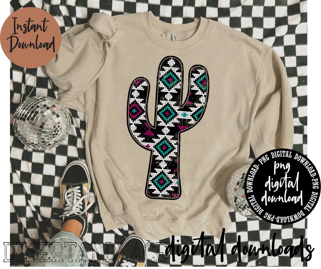 ORIGINAL CREATOR* Aztec Beaded Cactus V2 PNG Digital Download ...