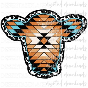 ORIGINAL CREATOR* Aztec Cowhide Cowhead PNG Digital Download | Western ...