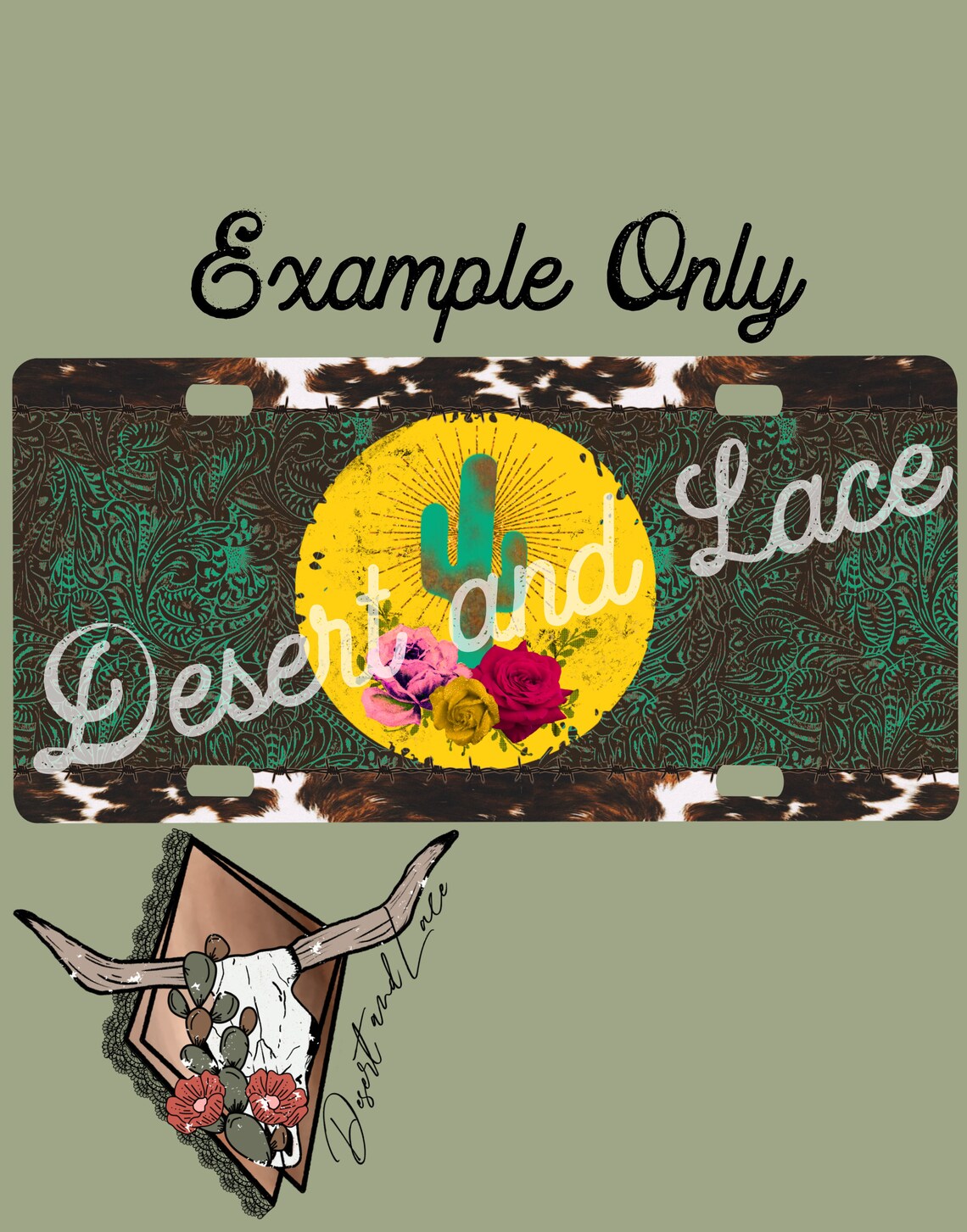 License Plate DIGITAL PNG.. Cactus Sunrise - Etsy