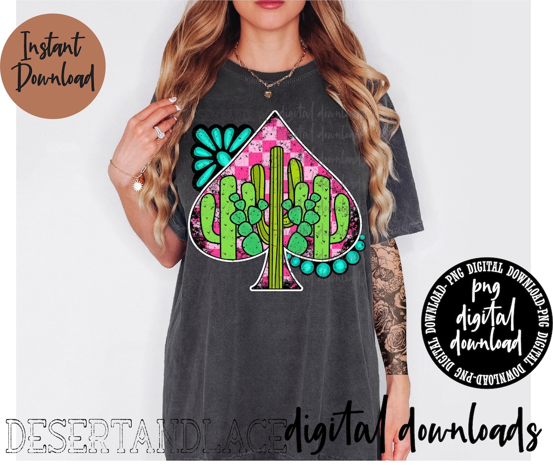 ORIGINAL CREATOR* Spade Cactuses PNG Digital Download| Checkered ...