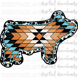 ORIGINAL CREATOR* Aztec Cowhide Pig PNG Digital Download | Western Png ...