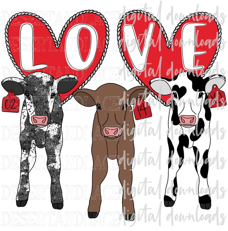 ORIGINAL CREATOR* Valentine Calves PNG Digital Download | Western ...