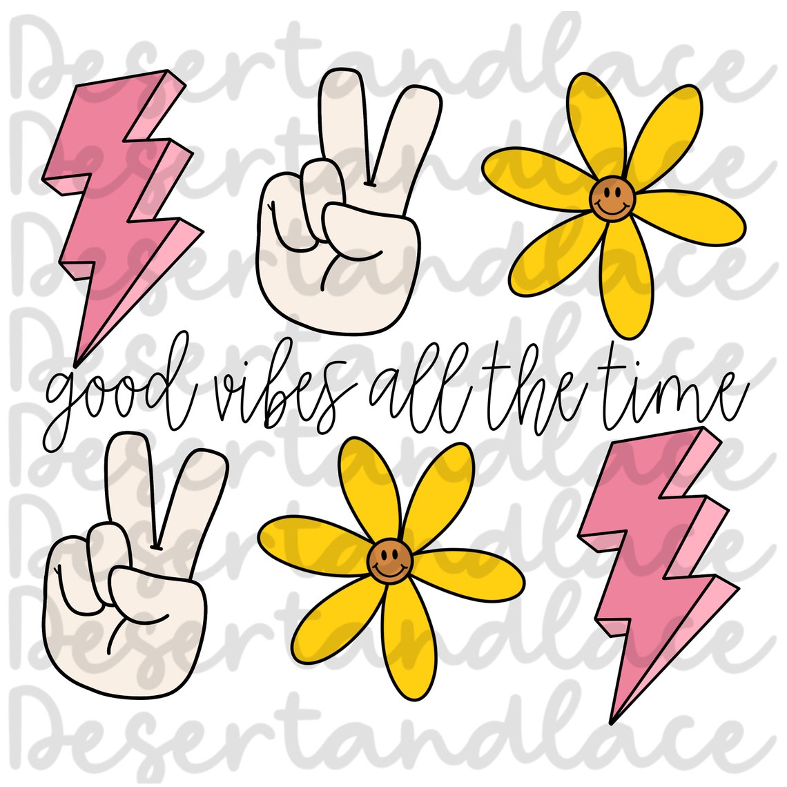 Good Vibes All the Time PNG Digital Download Lightning Bolt - Etsy
