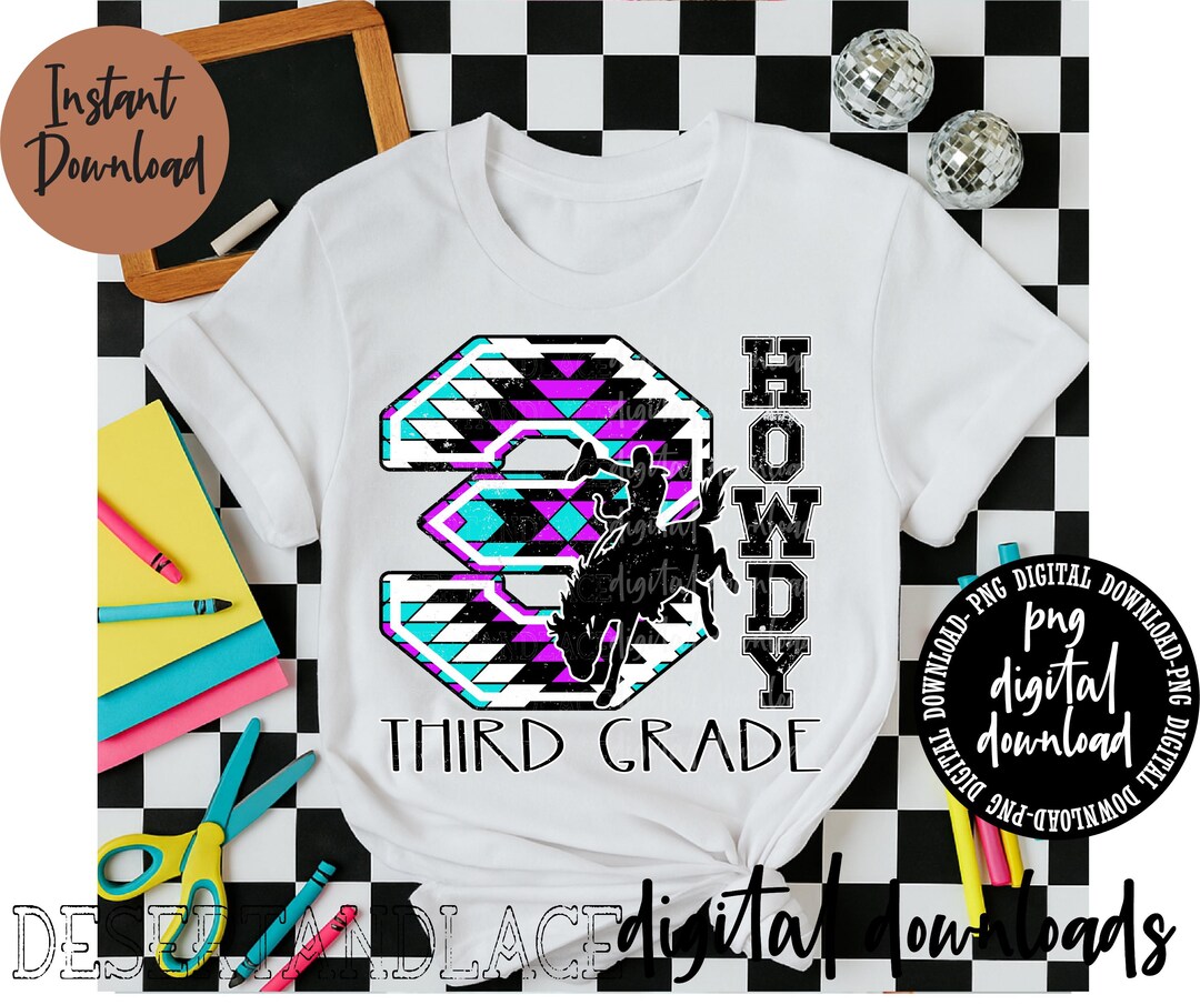 ORIGINAL CREATOR* Howdy Third Grade PNG Digital Download| Western ...