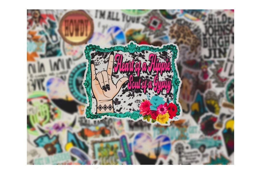 Heart of a Hippie Vinyl Sticker| Stickers | Western | Western Stickers ...