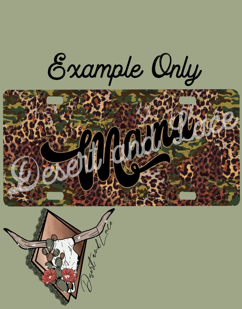 License Plate DIGITAL PNG.. Camo & Leopard Mama - Etsy