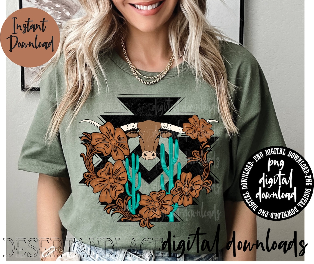 ORIGINAL CREATOR* Aztec Longhorn PNG Digital Download | Western ...