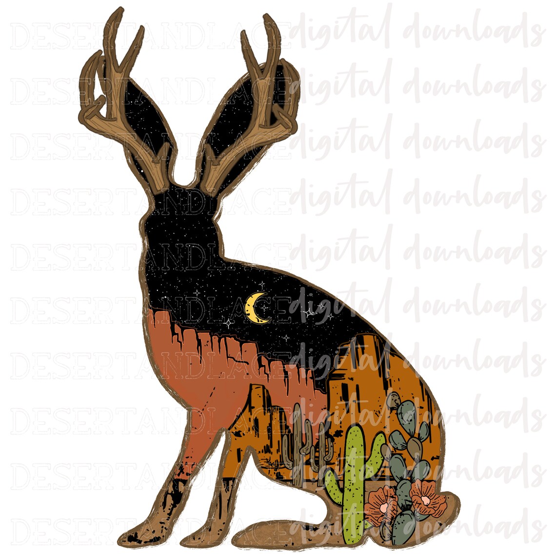 ORIGINAL CREATOR* Jackalope PNG Digital Download| Western | Jack Rabbit ...
