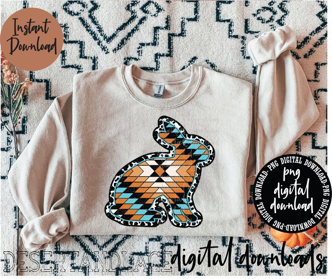 ORIGINAL CREATOR* Aztec Cowhide Rabbit PNG Digital Download | Western ...