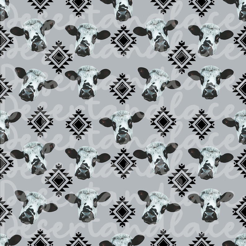 Seamless Pattern Aztec Cow Print DIGITAL DOWNLOAD Western - Etsy