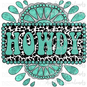 ORIGINAL CREATOR* Howdy Cowprint Turquoise Concho Frame PNG Digital ...