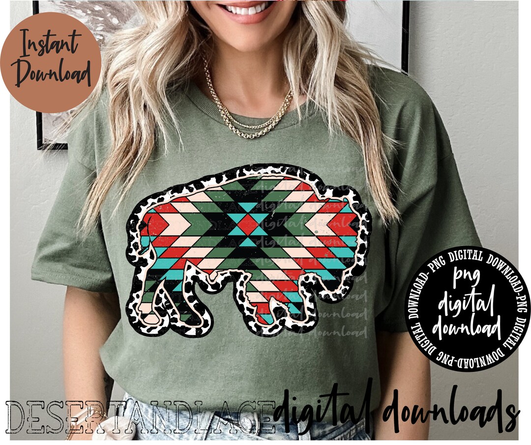 ORIGINAL CREATOR* Aztec Cowhide Buffalo PNG Digital Download | Western ...