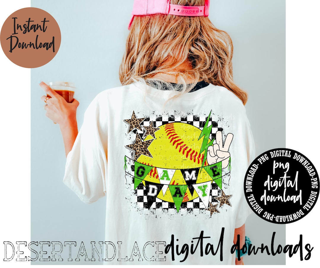 ORIGINAL CREATOR* Game Day Softball PNG Digital Download (distressed ...
