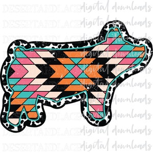 ORIGINAL CREATOR* Aztec Cowhide Pig V2 PNG Digital Download | Western ...