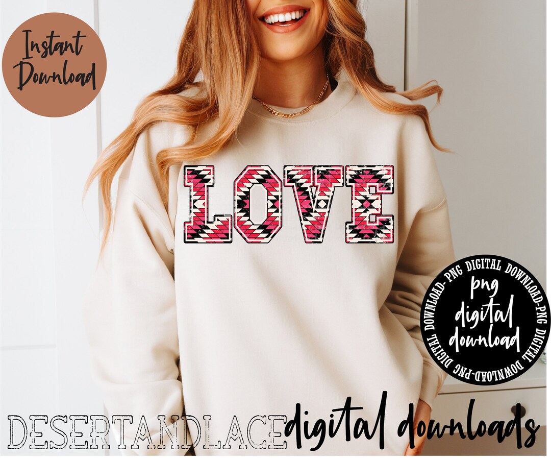 ORIGINAL CREATOR* Distressed Aztec Love PNG Digital Download | Western ...