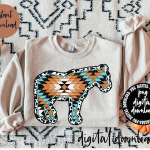 ORIGINAL CREATOR* Aztec Cowhide Horse PNG Digital Download | Western ...