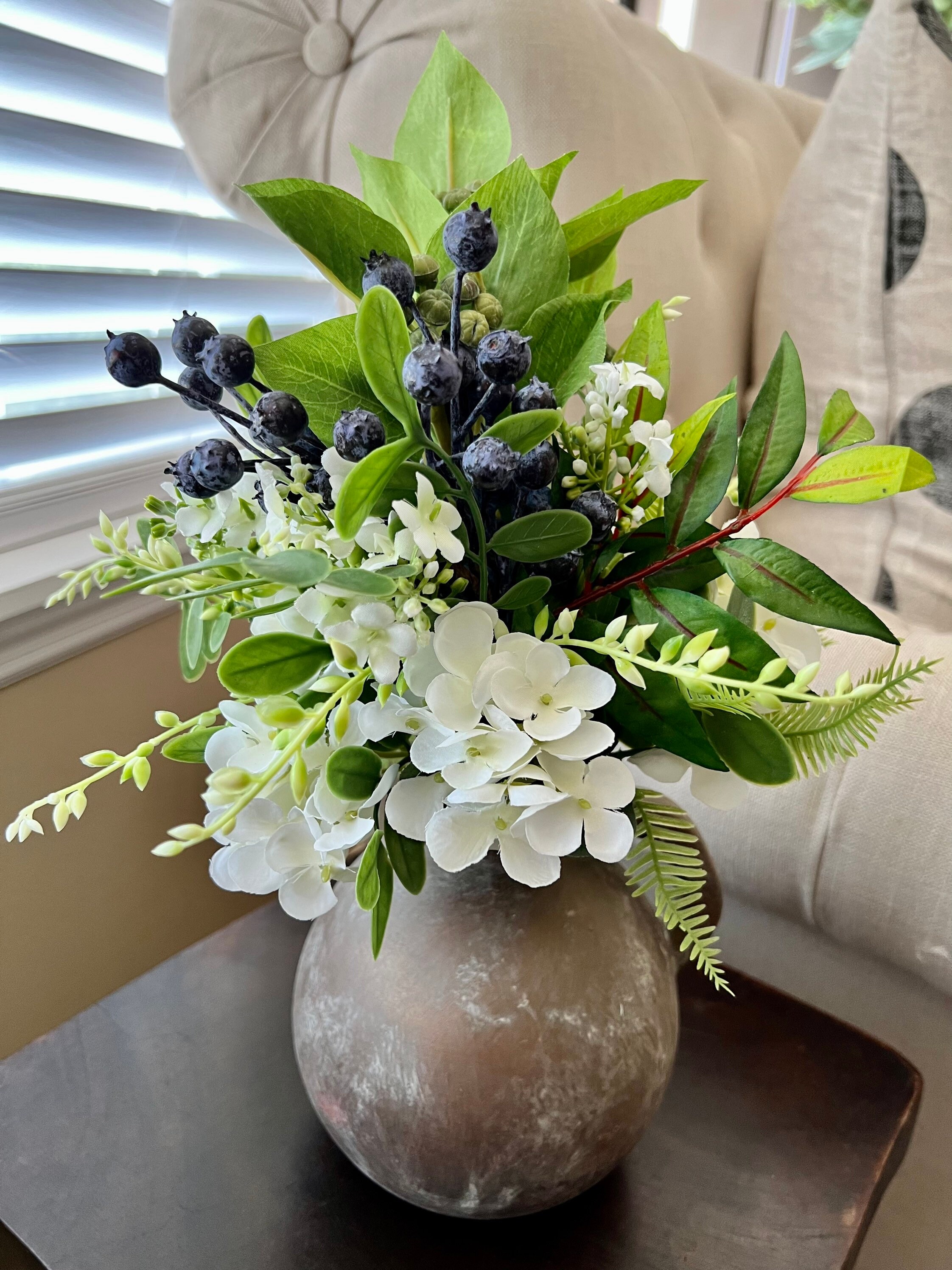 Small Hydrangea and Blueberry Arrangement, Bedroom Arrangement ...