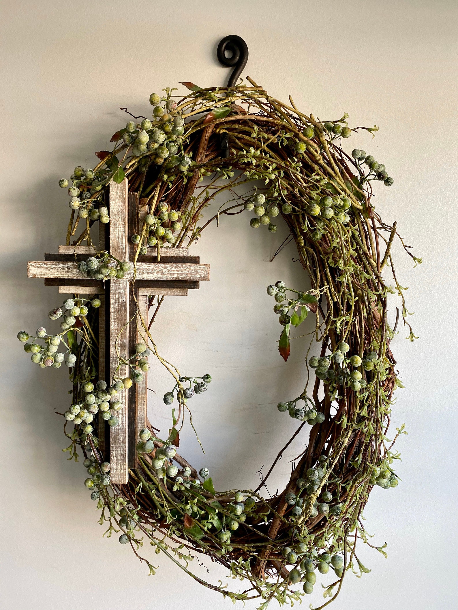 Easter Wreath Cross Wreath Spring Wreath Summer Wreath - Etsy