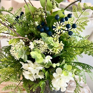 Blueberry Arrangement, Farmhouse Table Decor, Farmhouse Arrangement ...