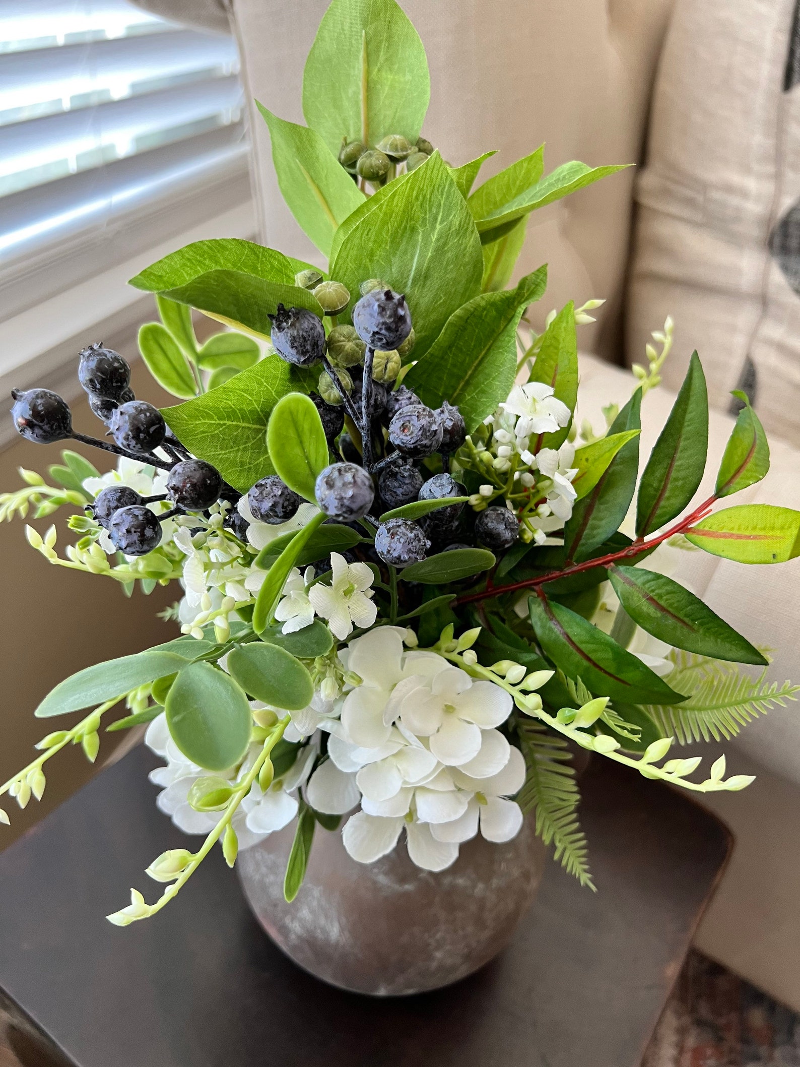 Small Hydrangea and Blueberry Arrangement, Bedroom Arrangement ...